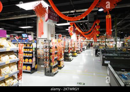 Inside a chinese supermarket food items for sale Xian Shaanxi Province ...