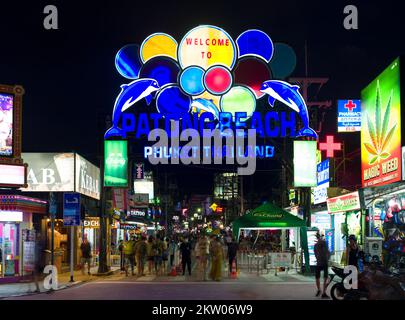 Patong beach sign in Phuket Island, Thailand. The big landmark sign of ...