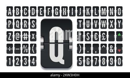 Airport terminal mechanical flip board alphabet to display timetable ...