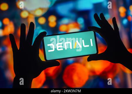 In this photo illustration, the Denali Therapeutics logo is displayed ...