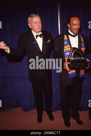 Frank Sinatra and Quincy Jones during 21st Annual Scopus Award Gala at ...