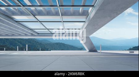 Empty street under the bridge with beautiful sunrise landscape scene ...