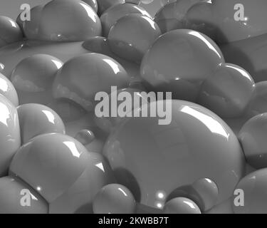 Gray shiny bubbles. Texture. 3d illustration Stock Photo - Alamy