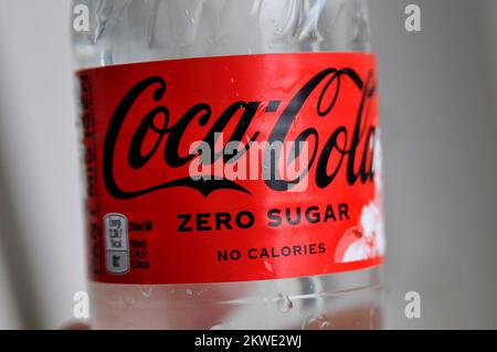 Copenhagen/Denmark/30 November 2022/Coca cola orignal taste bottle in ...