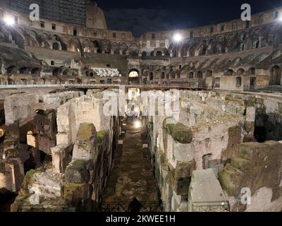 Colosseum Rome interior view at night on black sky Stock Photo - Alamy