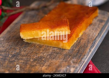 Turron de yema or Burnt egg yolk nougat, delicious and famous Christmas ...