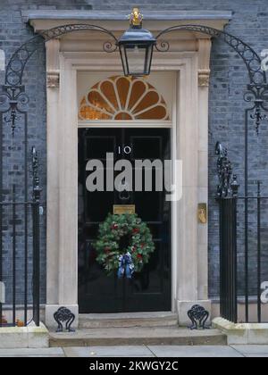 London, UK. 9 November 2022. Christmas lights in Oxford Street at dusk ...
