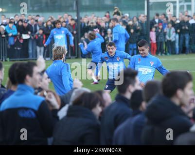 Lot of fans gathered at the open training of Croatia national football ...