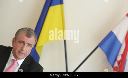 13.03.2014., Croatia, Zagreb - Ukrainian Ambassador to Croatia Oleksandr Levchenko at a press ...