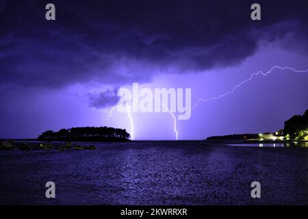 Lightning is seen over Rab island, Croatia Stock Photo - Alamy