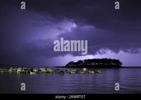 Lightning is seen over Rab island, Croatia Stock Photo - Alamy