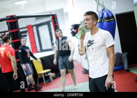 28.11.2014., Zagreb, Croatia - Tennis player Borna Coric in training ...