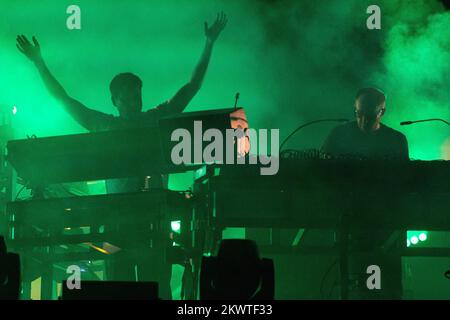 The Chemical Brothers during the 2015 ULTRA Europe dance music festival ...