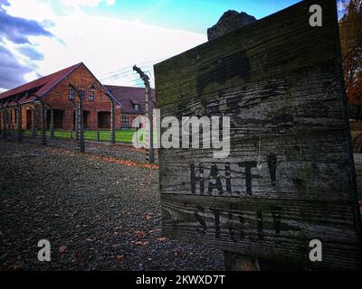 The Auschwitz Extermination Camp, a major site of the Holocaust ...