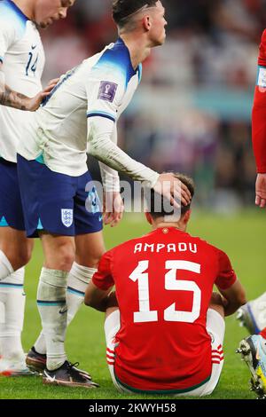 Wales' Ethan Ampadu after the FIFA World Cup Group B match at the Ahmad ...