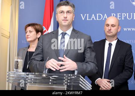 03.04.2017., Croatia, Zagreb - After meeting with suppliers of Agrokor ...