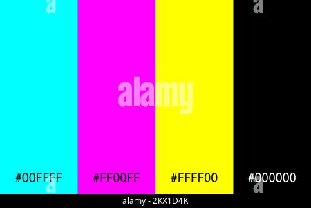 CMYK color palette Cyan, Magenta, Yellow, Black Stock Vector Image ...