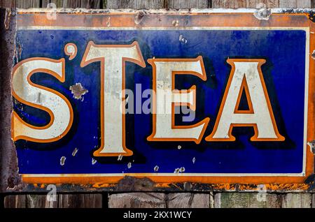 Old fashioned metal signs from the 1920's Stock Photo - Alamy