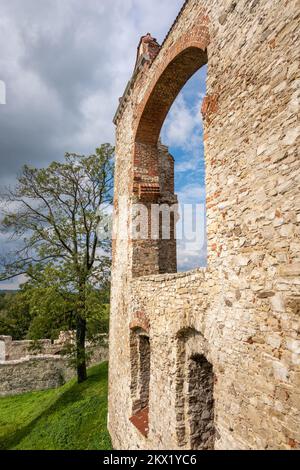 Rudno, Poland - September 16, 2022: Tenczyn Castle, a medieval castle ...