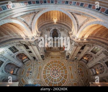 High angle view of National Pantheon Interior with pipe organ - Lisbon ...