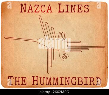 Geoglyph of the hummingbird from Nazca, The Nazca Lines, Nazca Desert ...
