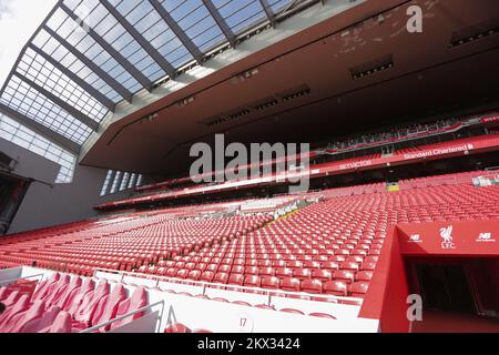 The Kop stands at Liverpool FC Anfield stadium before Premier League ...