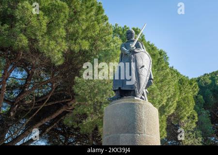 Statue of King Afonso I at St George's Castle or Castelo de Sao Jorge ...