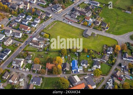 Aerial view, Mühlenstraße corner Lünener Straße, barn, planned ...