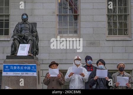 Protesters hold blank papers during a demonstration against China's ...