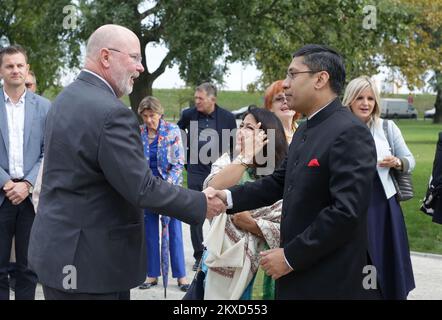 02.10.2019., Zagreb, Croatia - Mahatma Gandhi bust revealed by the ...