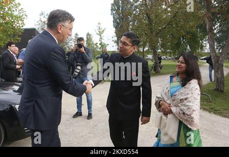 02.10.2019., Zagreb, Croatia - Mahatma Gandhi bust revealed by the ...
