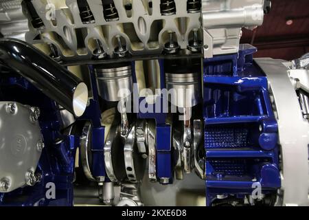The detail of the cross-section of the petrol engine gearbox used as a ...