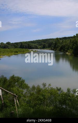 The confluence of the Mura and the Drava Stock Photo - Alamy