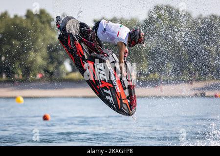 Contestants compete in freestyle during the Alpe Adria Jet Ski Tour on ...