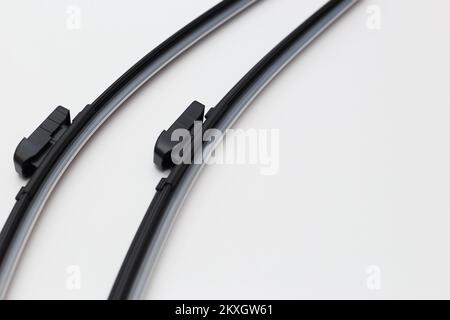 Pair of car wipers isolated on white background with clipping path ...