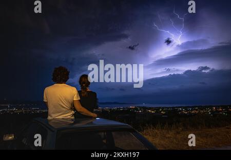 Storm clouds over Zadar, Croatia on 03. August, 2020. Photo: Marko ...
