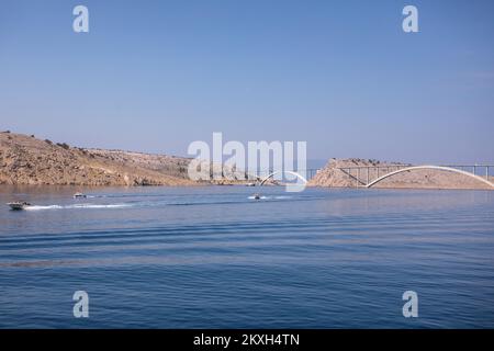 Krk Bridge, a reinforced concrete arch bridge connecting the island of ...