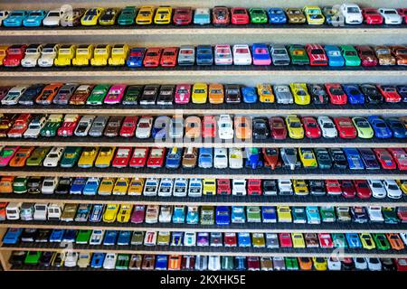 Dragan Malosevac toy cars collection is pictured his apartment in ...