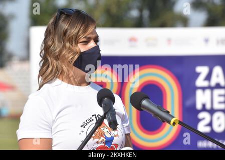 Sandra Perkovic speaks at press conference before IAAF World Challenge ...