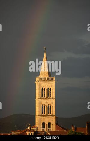 After sunrise, Zadar was greeted by a rainbow over the city and saint ...