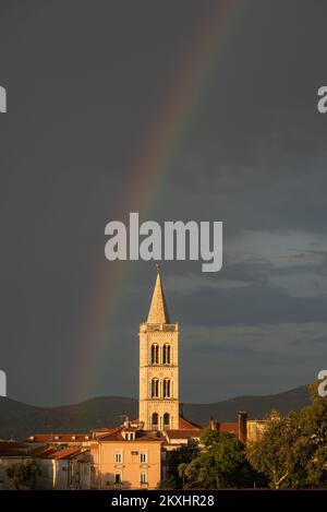 After sunrise, Zadar was greeted by a rainbow over the city and saint ...