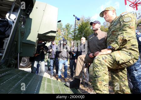 Presentation of BOV Patria CRO 30 L armored combat vehicle to audience ...