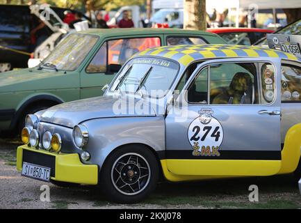 Fiat 500 oldtimer car is pictured during a 4th Fiat 500 Super Cup rally ...