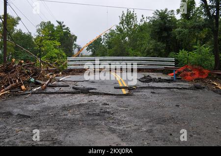 Damages from South Side of the Bridge. New York Hurricane Irene ...