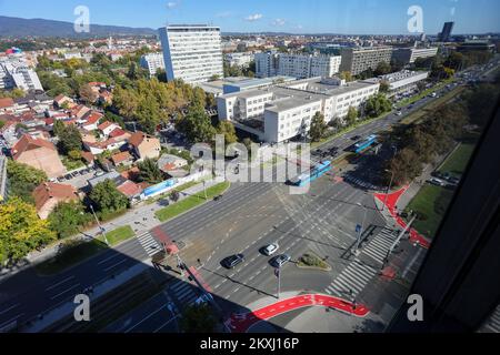 View of traffic on Vukovar Street in Zagreb, Croatia on October 6, 2020 ...