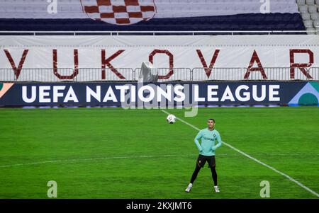 Cristiano Ronaldo at the training of Portugal national football team at ...