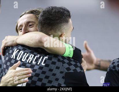 Mateo Kovacic of Croatia celebrate his second goal during the UEFA ...