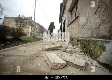 Earthquake aftermath are pictured at the street of Petrinja, Croatia on ...