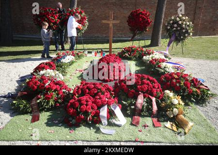 Grave of long-time mayor of Croatian capital of Zagreb Milan Bandic at ...
