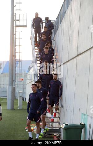 Cyprus' players attend a training session of Cyprus national soccer ...